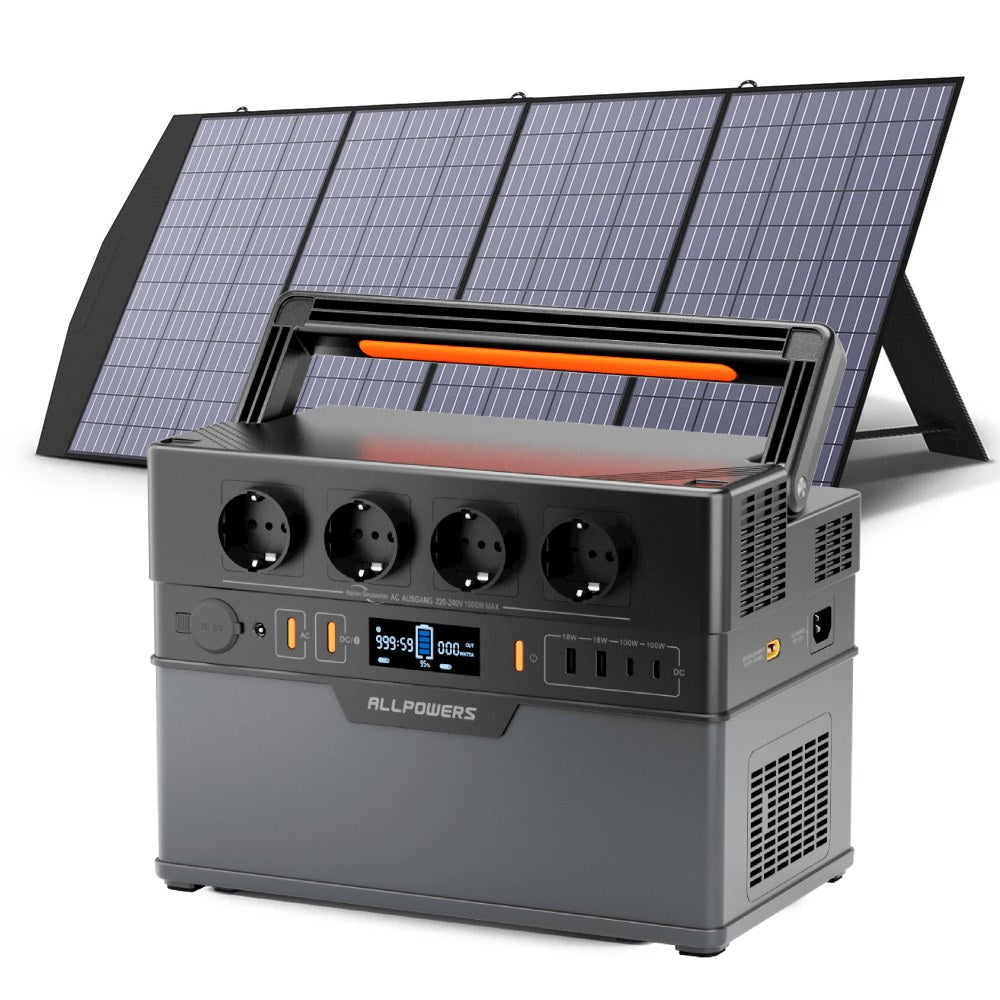 ALLPOWERS Solar Generator Kit 1500W (S1500 PLUS + SP033 200W Solar Pan