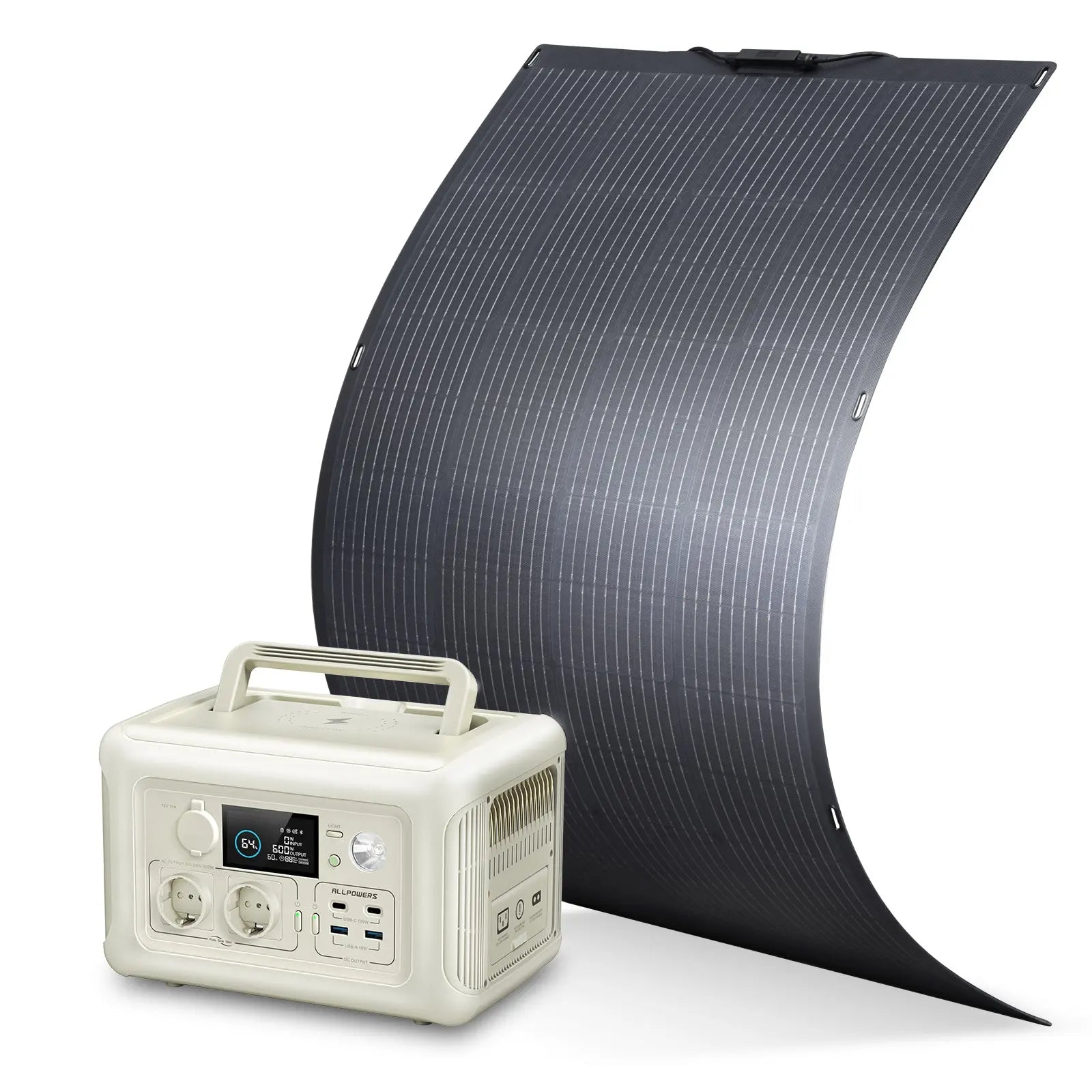 ALLPOWERS Solar Generator Kit 600W (R600 + SF200 200W Flexible Solar
